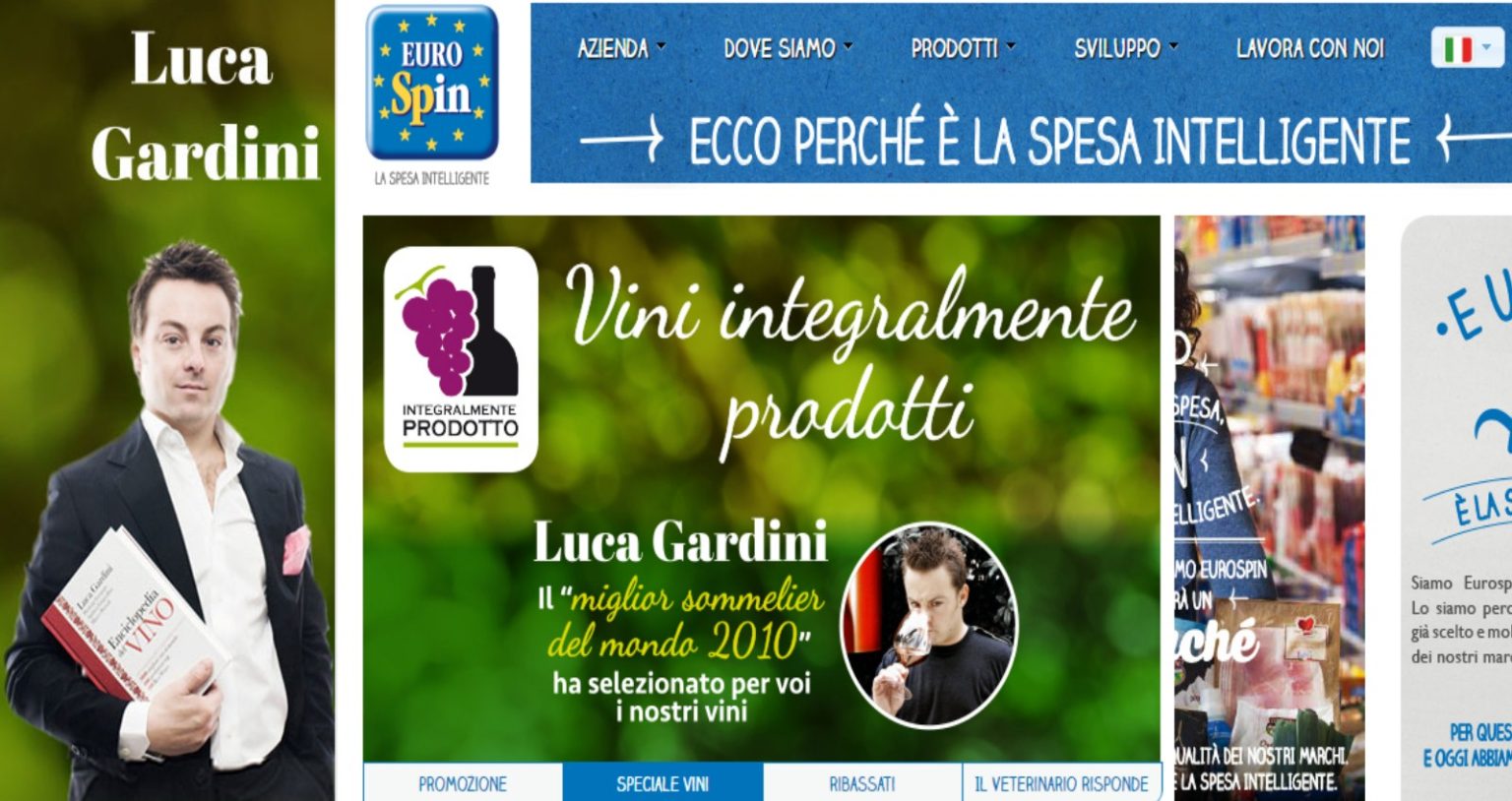 Luca Gardini, spot per i vini Eurospin